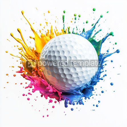 Chromatic Explosion A Golf Ball's Vibrant Transformation | AI Image ...