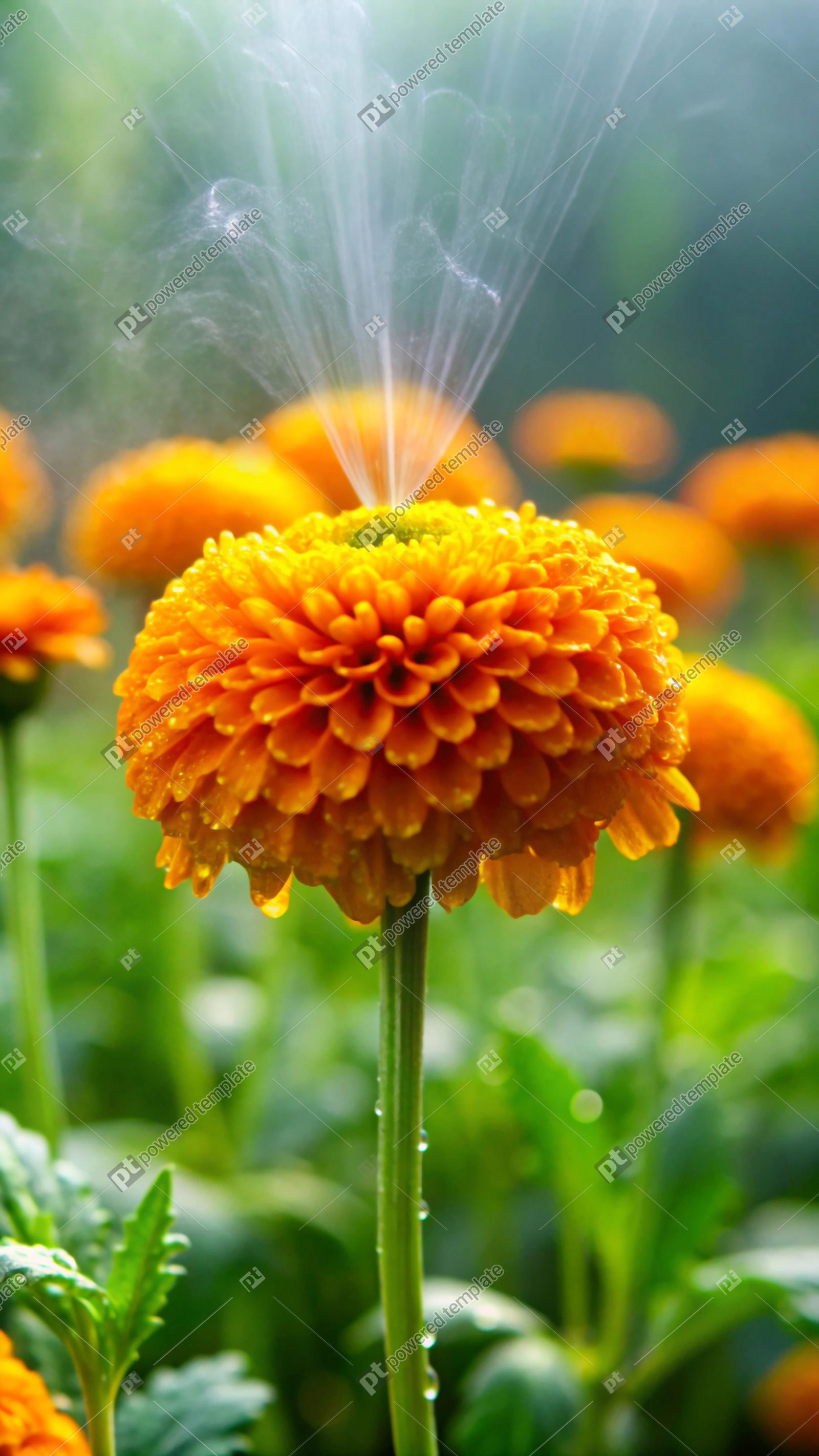A Bright Orange and Yellow Flower with Soft Sneeze-puff-like Centers ...