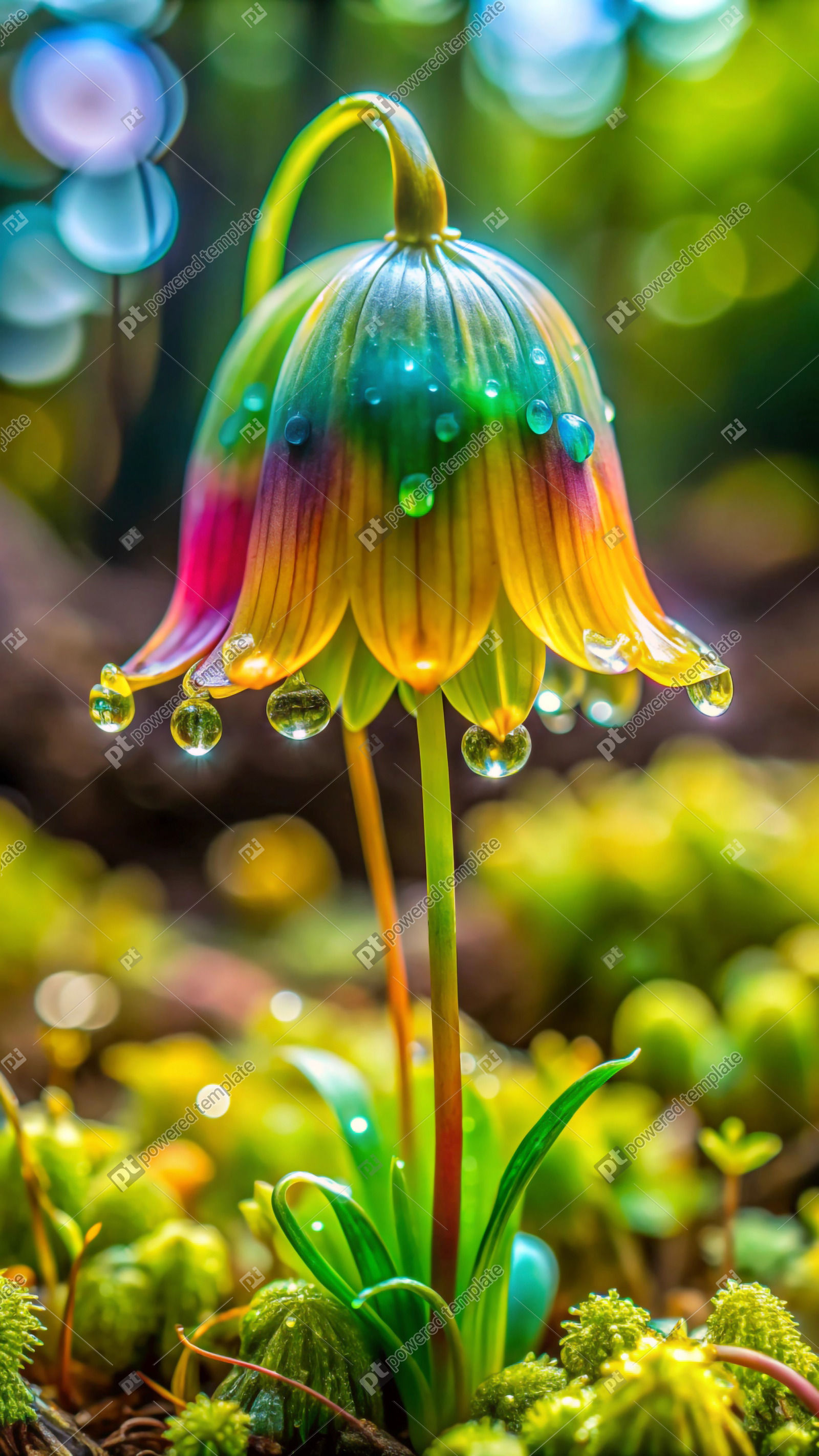 A Small Sticky Flower with Bulbous Jelly-like Petals in Shades of Green ...