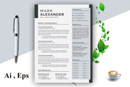 9 Modeles de CV organisé Gratuit | PoweredTemplate.com