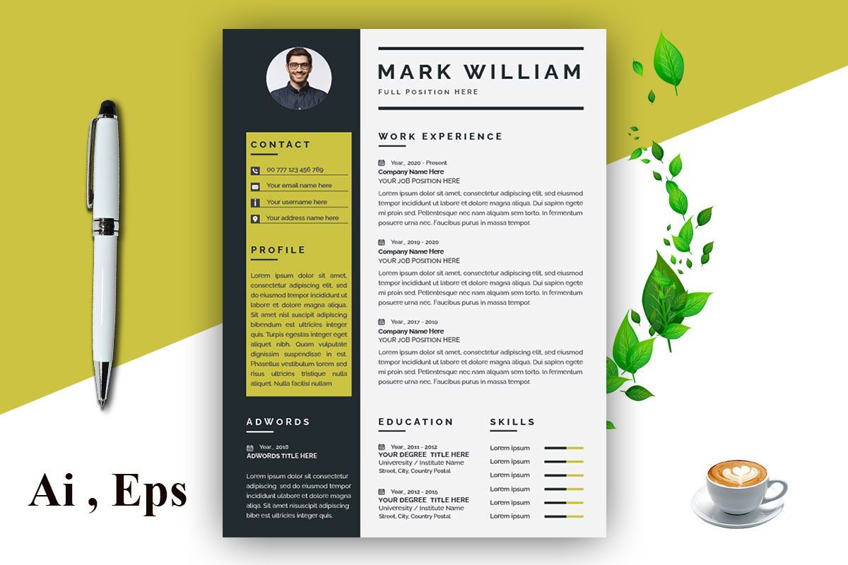 Simple and Elegant Resume Set | Resume Template | Resumepage | 147960 ...