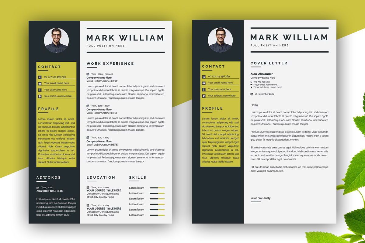 Simple and Elegant Resume Set | Resume Template | Resumepage | 147960 ...