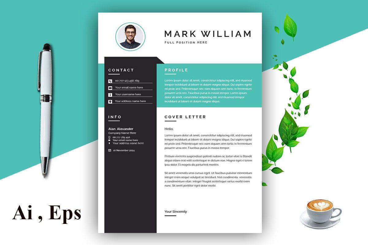 Black Sidebar Layout with Resume | Resume Template | Resumepage ...