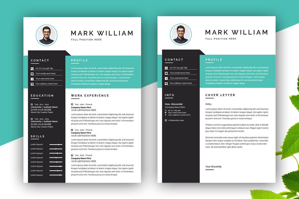 Black Sidebar Layout with Resume | Resume Template | Resumepage ...