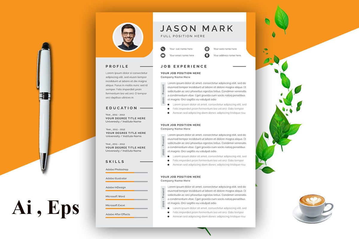 Orange Colour Resume Layout | Resume Template | Resumepage | 148000 ...