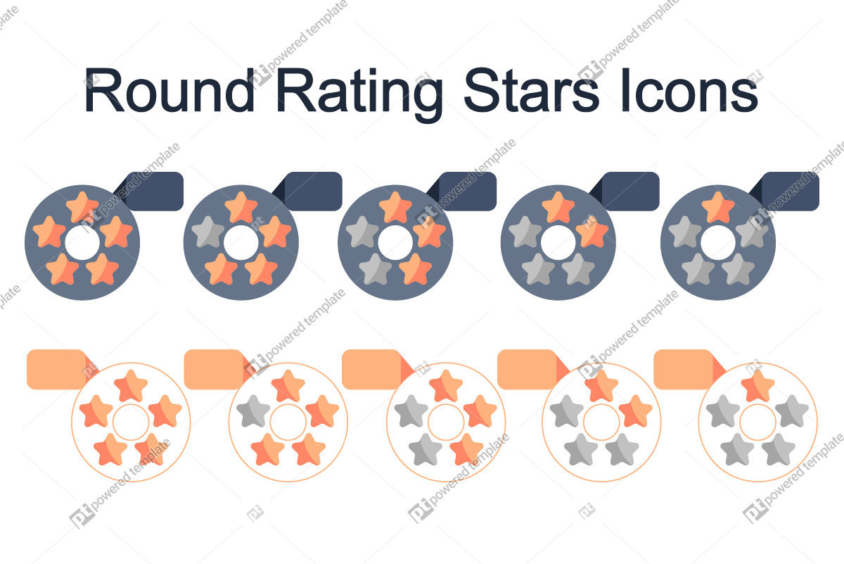 Round Rating Stars Icons Vector | 04716 | PoweredTemplate.com