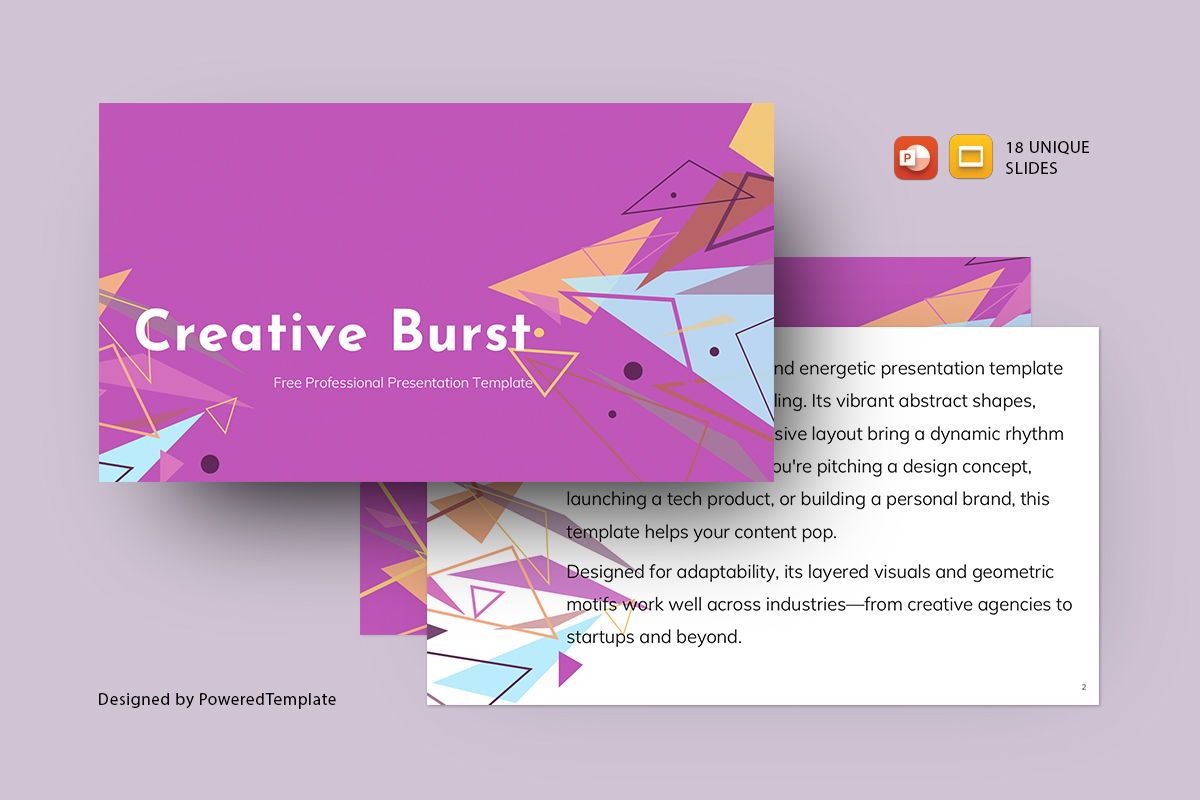 Free Creative Burst Presentation Template - Modèle de présentation ...