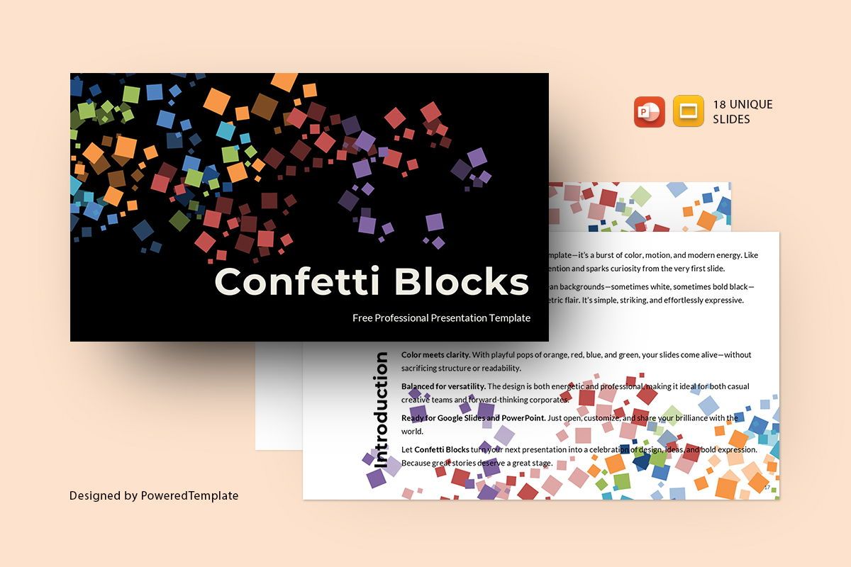 Free Confetti Blocks Presentation Template - Free Presentation Template ...