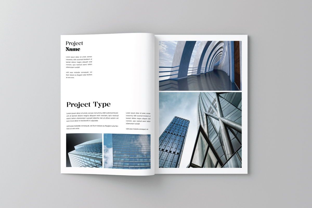 Minimal Architecture Portfolio Template 12 Pages Layout A4 Print Ready ...