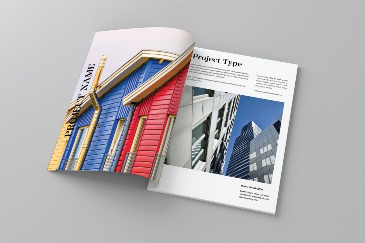 Minimal Architecture Portfolio Template 12 Pages Layout A4 Print Ready ...