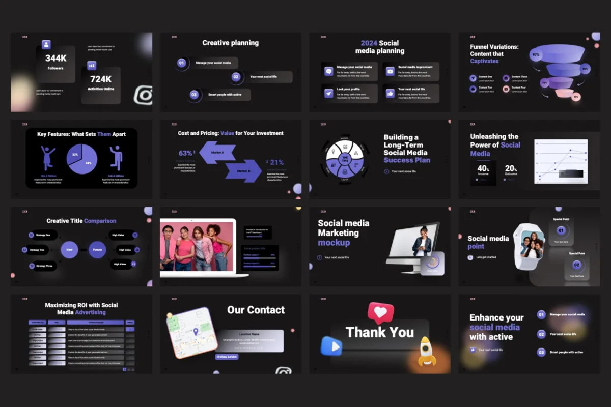 PoweredTemplate 上 Brandearth 的 Social Media PowerPoint Template ...