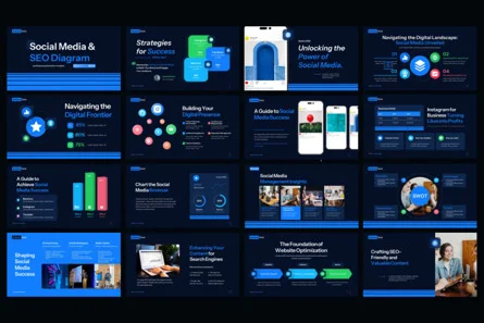 Social Media SEO Diagram PowerPoint Template | Presentation Template 154067