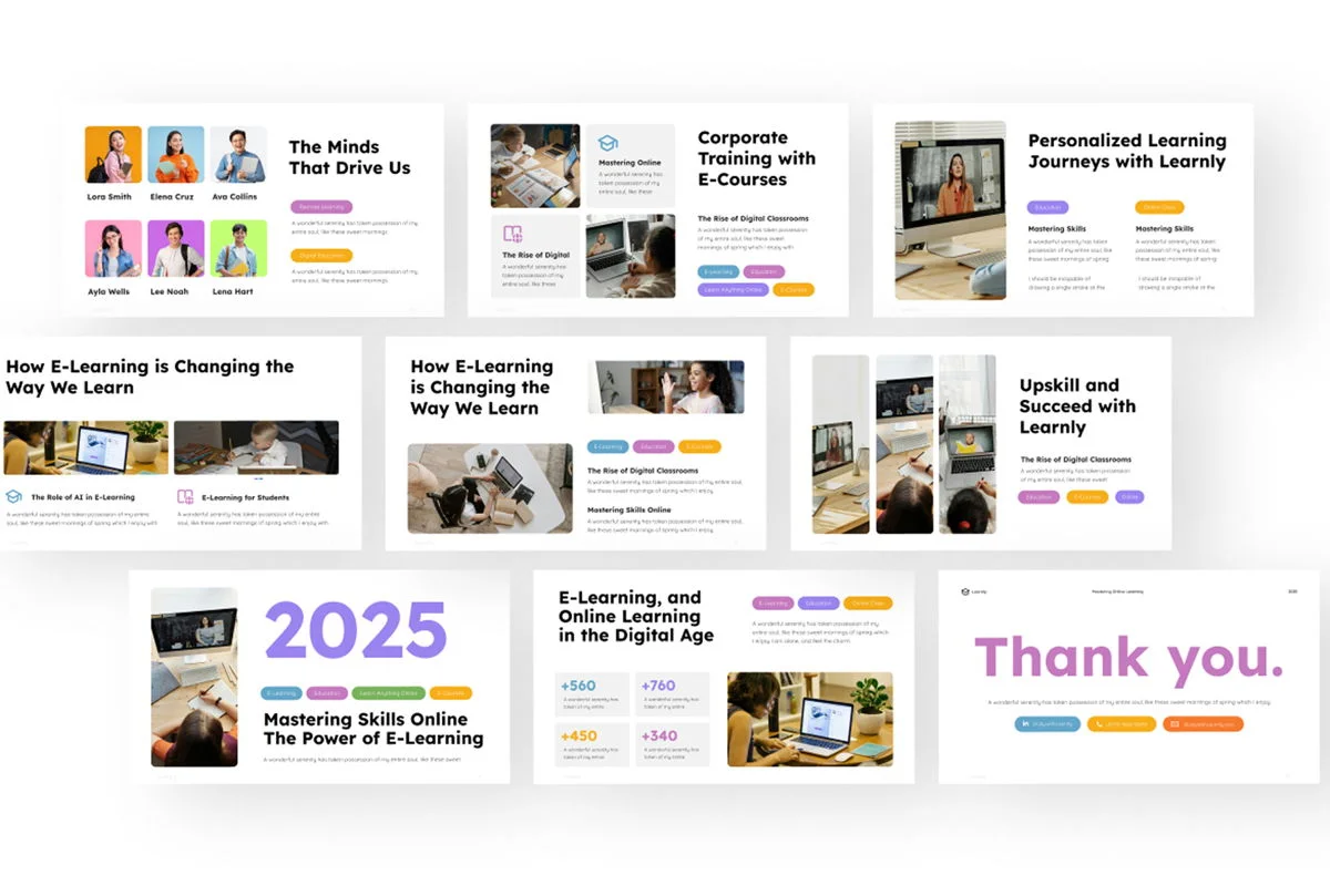 E-Learning Presentation PowerPoint Template di Brandearth su ...