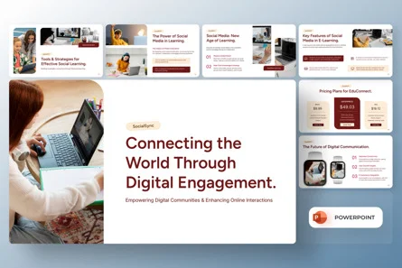 PoweredTemplate 上 Brandearth 的 SocialSync Social Media PowerPoint ...