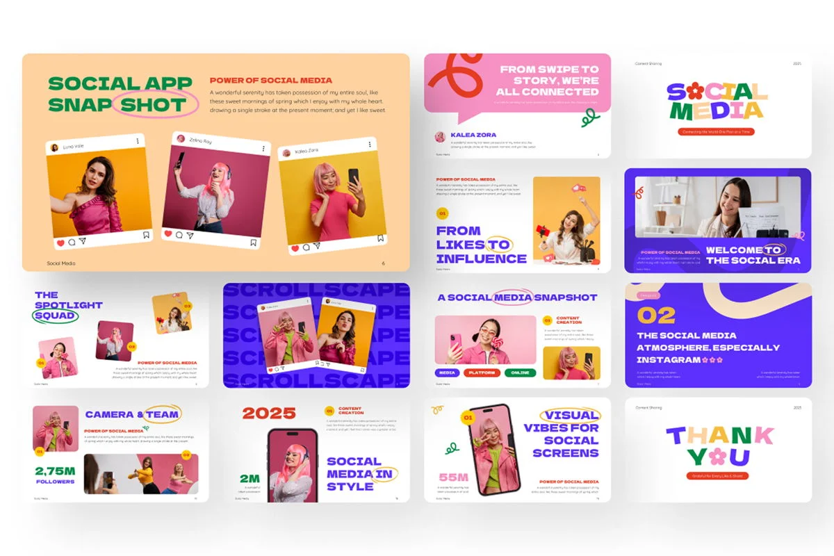 PoweredTemplate 上 Brandearth 的 Social Media PowerPoint Template ...