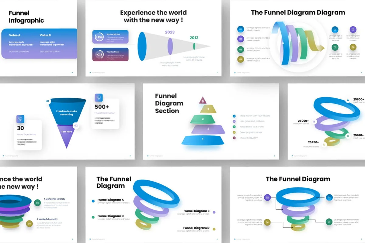 Funnel Diagram PowerPoint Template di Brandearth su PoweredTemplate ...