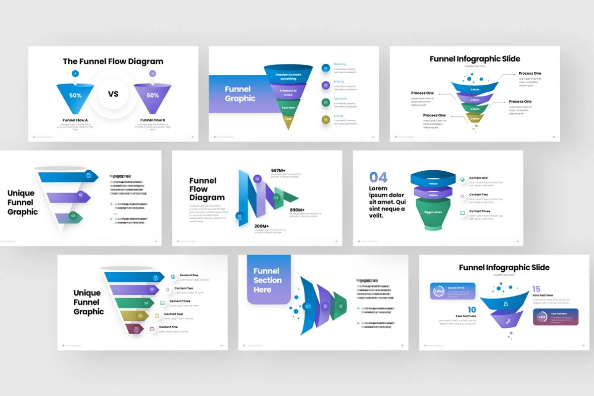 Funnel Diagram PowerPoint Template di Brandearth su PoweredTemplate ...