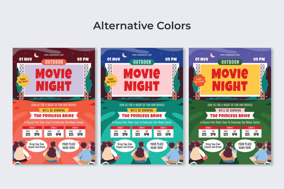 Outdoor Movie Night Flyer Template | Pamflet | Rrgraph | 154556 ...