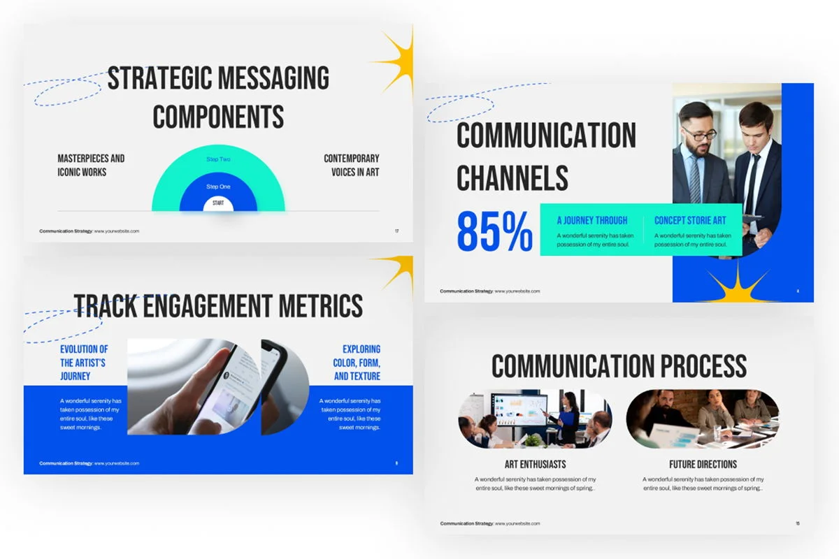 PoweredTemplate の Brandearth による Communication Strategy PowerPoint ...