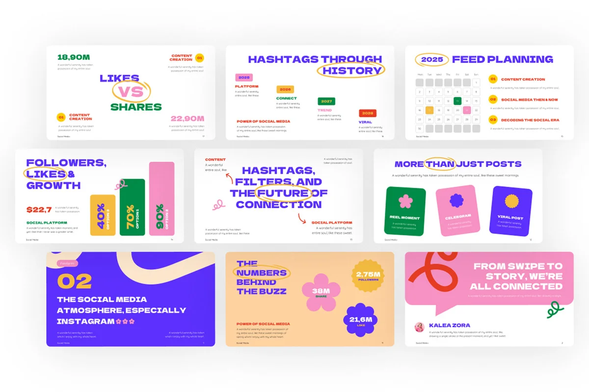 PoweredTemplate の Brandearth による Social Media PowerPoint Template ...