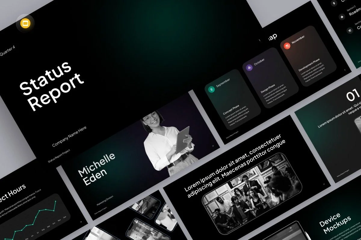 Report Status Presentation - Google Slide oleh Catalystco Studio di ...