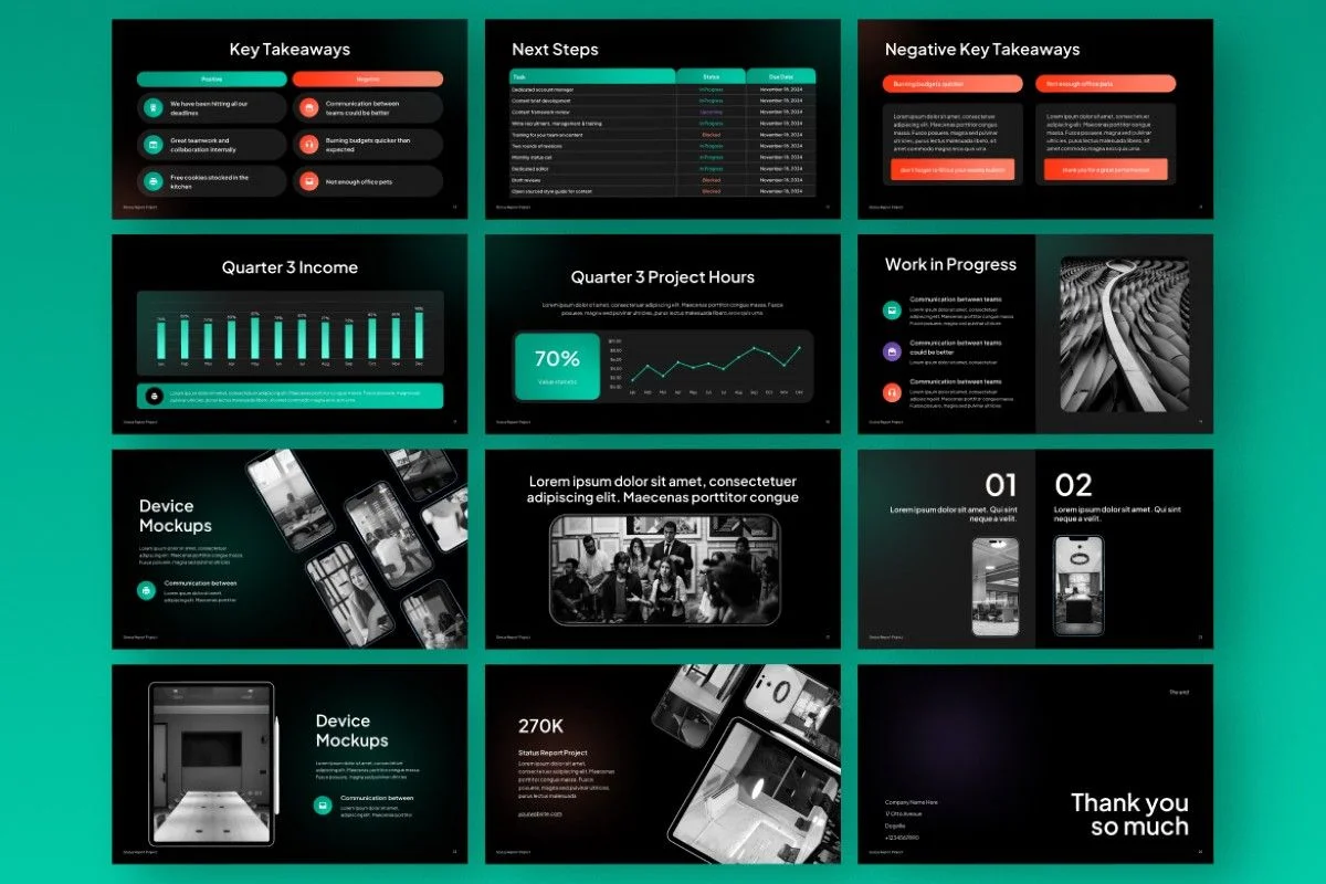 Report Status Presentation - Google Slide oleh Catalystco Studio di ...