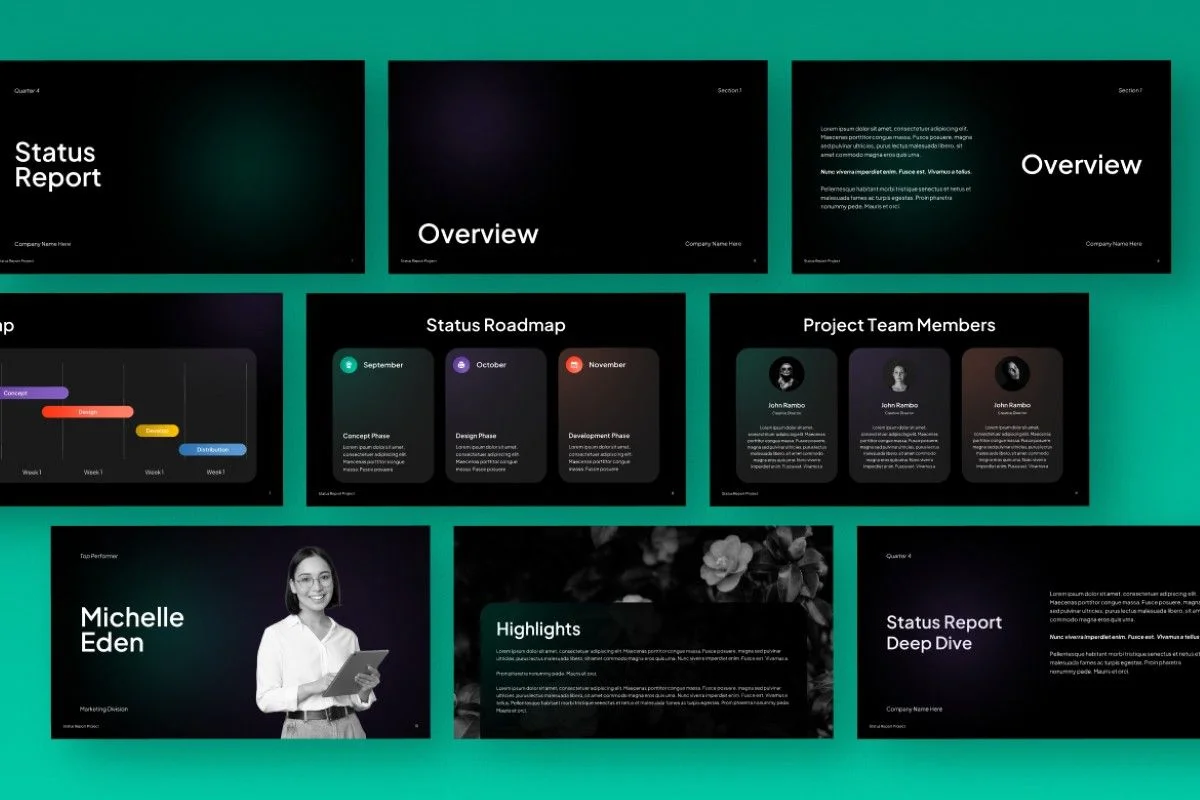 Report Status Presentation - Google Slide oleh Catalystco Studio di ...