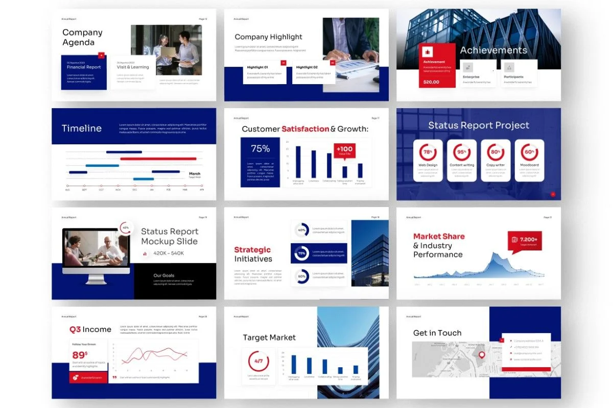 Annual Report CT - Google Slide di Catalystco Studio su PoweredTemplate ...