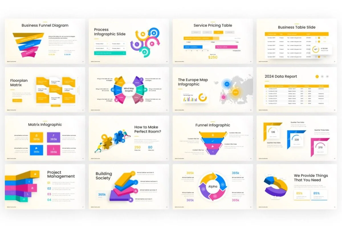 Alpha Construction Google Slides von Rrgraph auf PoweredTemplate ...