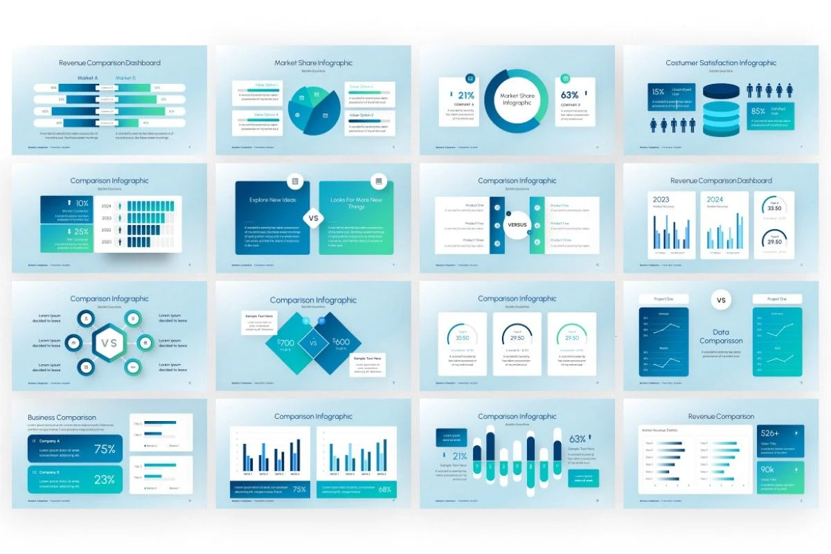 Business Comparison Google Slides von Rrgraph auf PoweredTemplate ...