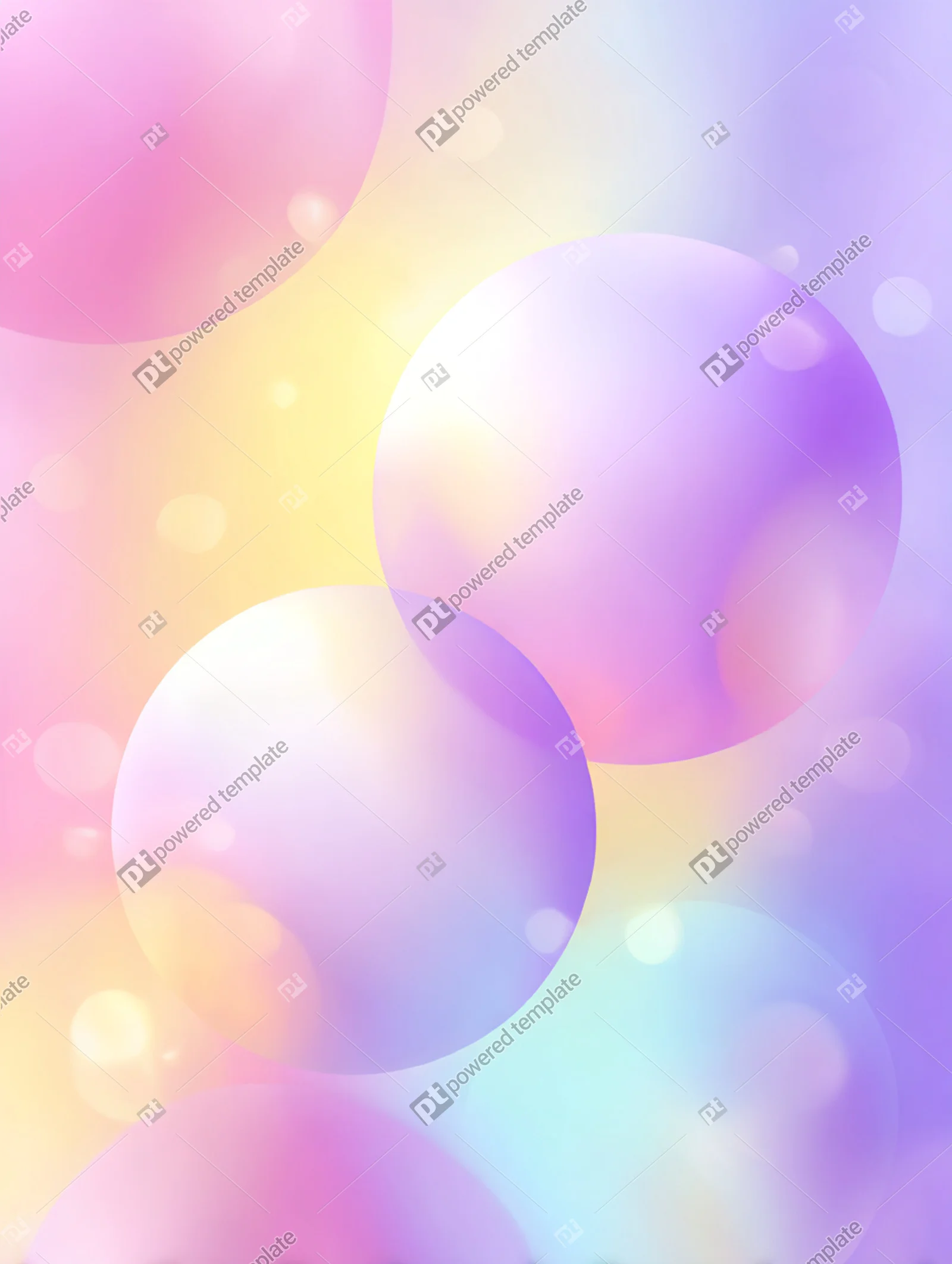Floating Pastel Orbs with Bokeh Light | AI Image | PoweredTemplate ...