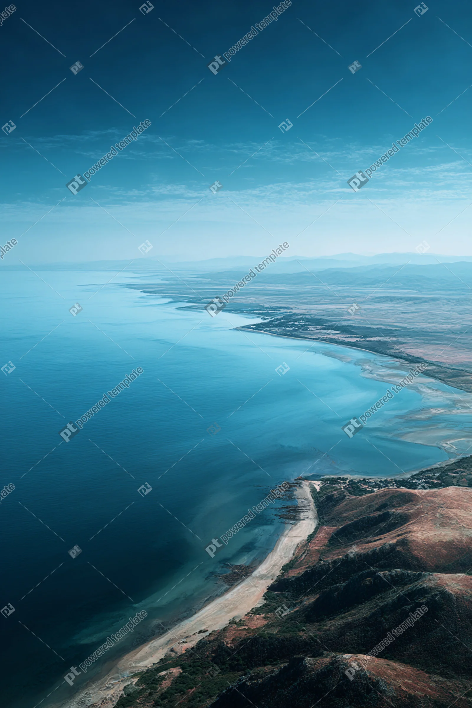 Blue Horizons An Aerial Vista of a Serene Coastline | Free, AI Image ...