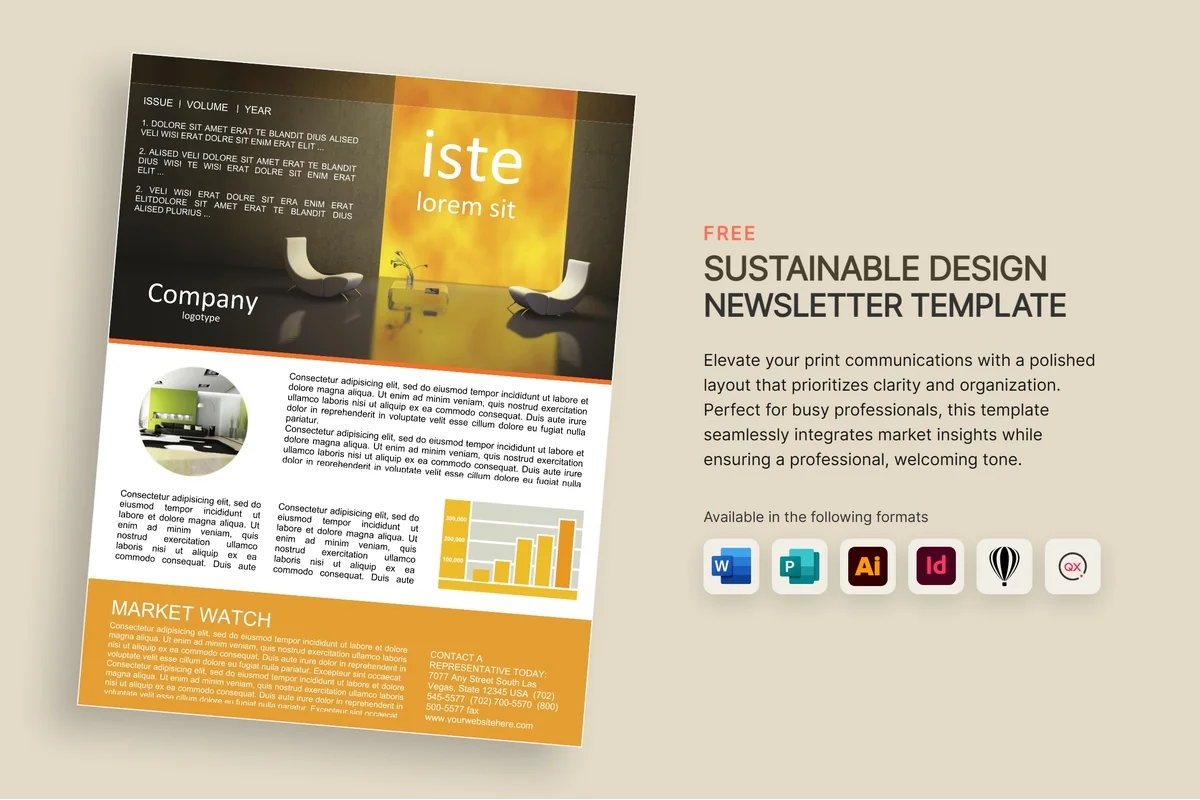 Stylish Design Newsletter Templates in Microsoft Word, Adobe ...