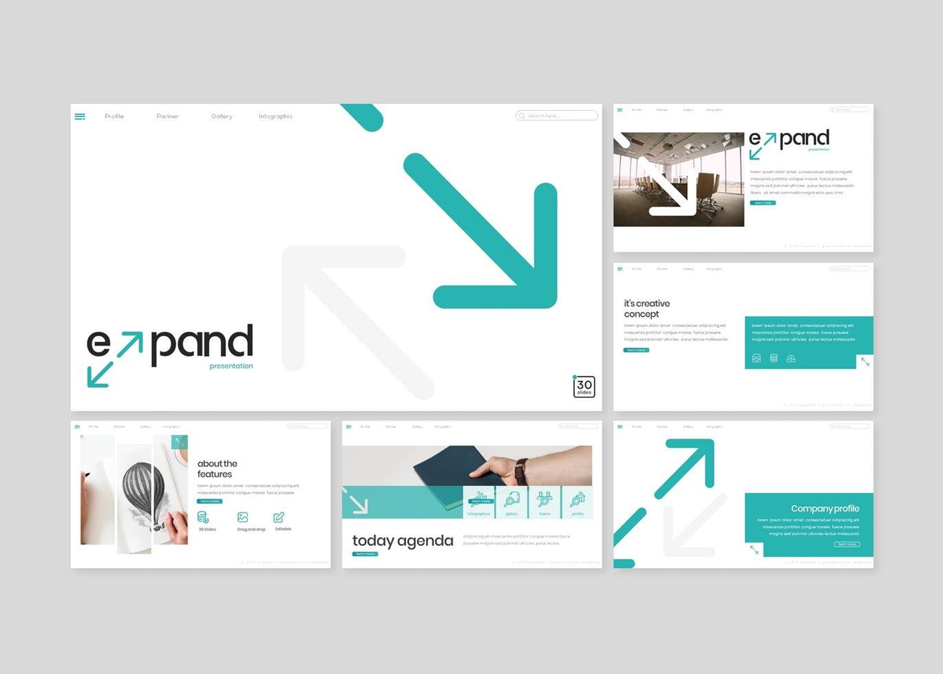 Expand - PowerPoint Template von Inspirasign auf PoweredTemplate ...