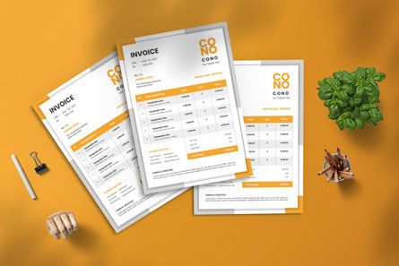 Cono - Invoice Template | Stationery | holographstudio | 83385 ...