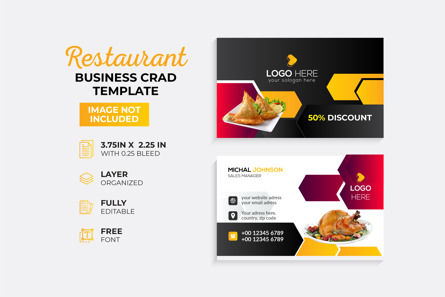 Fast Food Restaurant Business Card Template Design | Carte de visite ...