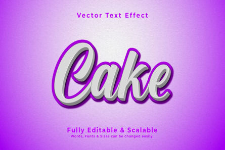 Cake 3D Vector Text Effect Fully Editable | Layer Styles ...