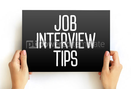 Job Interview Tips Text on Card Concept for Presentations and R Photo 93284