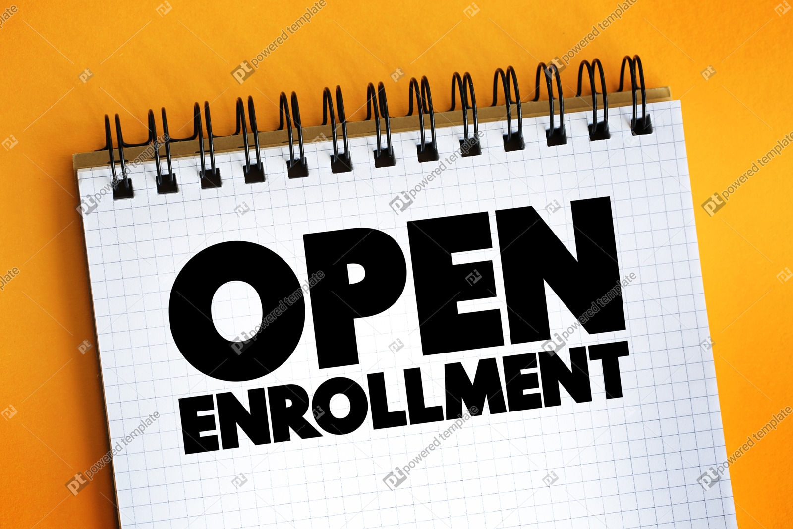 Open Enrollment Text Quote on Notepad Concept Background Stock Photo 93349