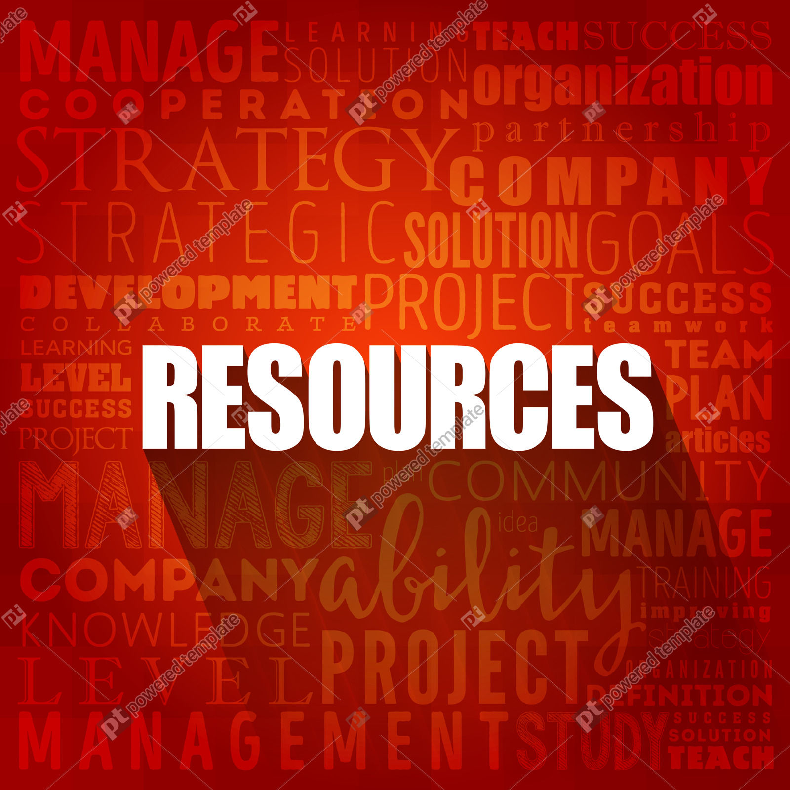 RESOURCES Word Cloud Collage Business Concept Background Stock Photo 94357