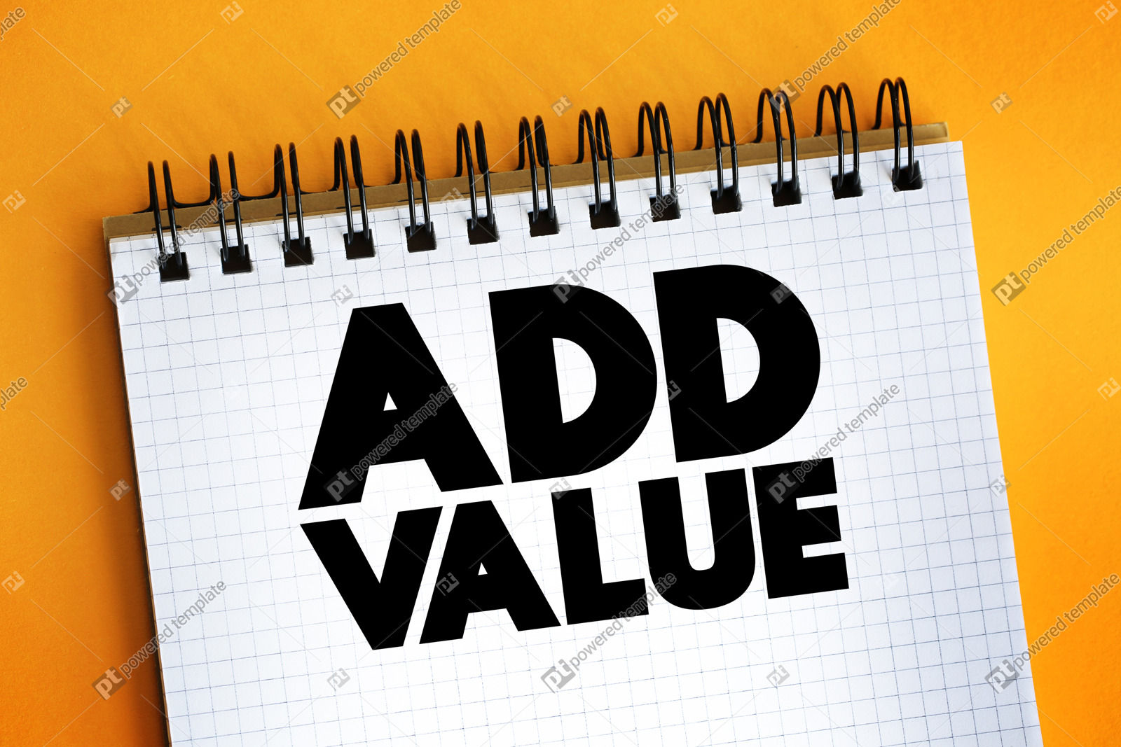 Add Value Text on Notepad Concept Background正版照片94552
