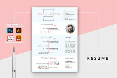 Simple and Clean Minimalist CV Layout Printable Resume Template ...