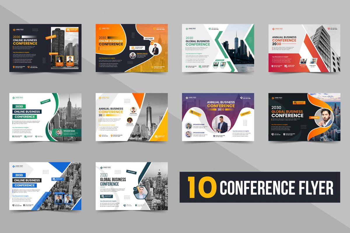Corporate Horizontal Business Conference Flyer Template Or Annual