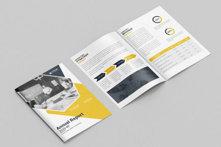 Business Brochure Template or Annual Report Layout Design for Company ...