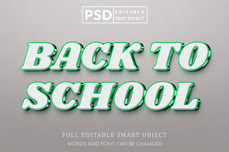 3D Back To School Psd Text Effect | 图层样式 | designtrend22 | 97385 ...