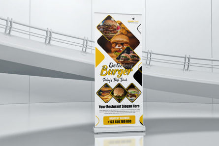 Food and Restaurant Roll up Banner Design Template | Plantilla de ...