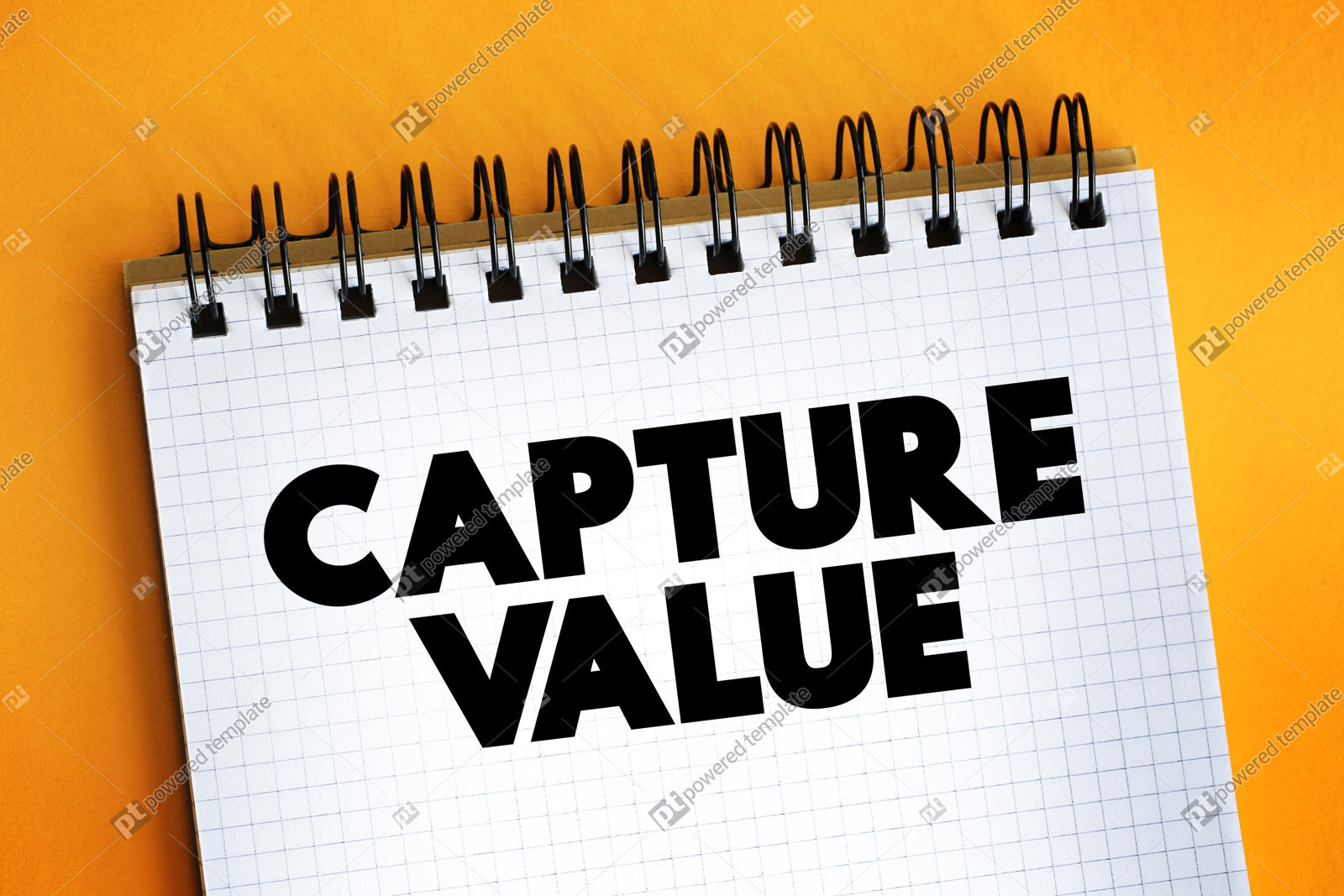 Capture Value Text on Notepad Concept Background Foto 98418