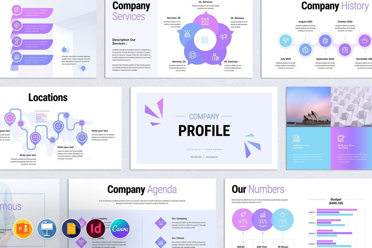 Company Profile Template PowerPoint Keynote Google Slides Canva